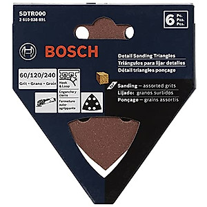 Bosch CS500 6-Pack Assortment General Purpose Hook-and-Loop Sanding Triangles