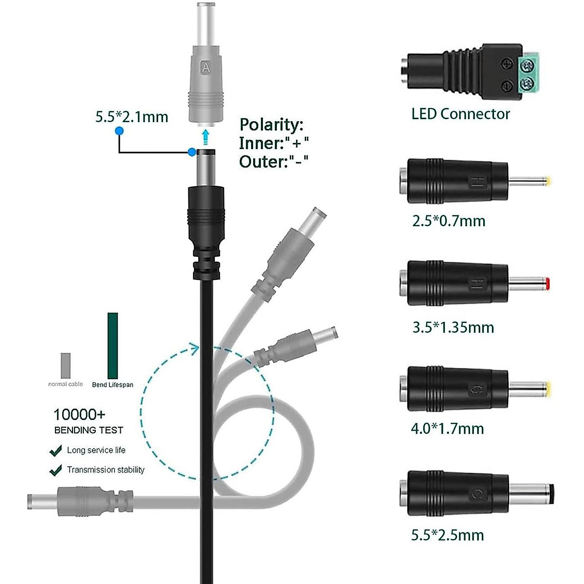 100V-240V AC to DC 24V 1A Power Supply Adapter for 24Volt 1Amp 650mA 500mA 150mA 2400mah 2500mah 2600mah Massage Gun Charger Power Cord