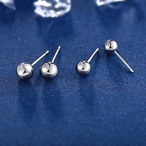 MDFUN 6 Pairs Surgical Stainless Steel Round Ball Stud Earrings Set for Women Men 3-7mm