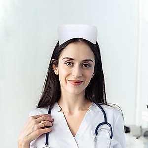 GALPADA Nurse Hat Headband female Nurses Cap Halloween Cosplay Nurse Costume for Women Graduation Party Nursing School