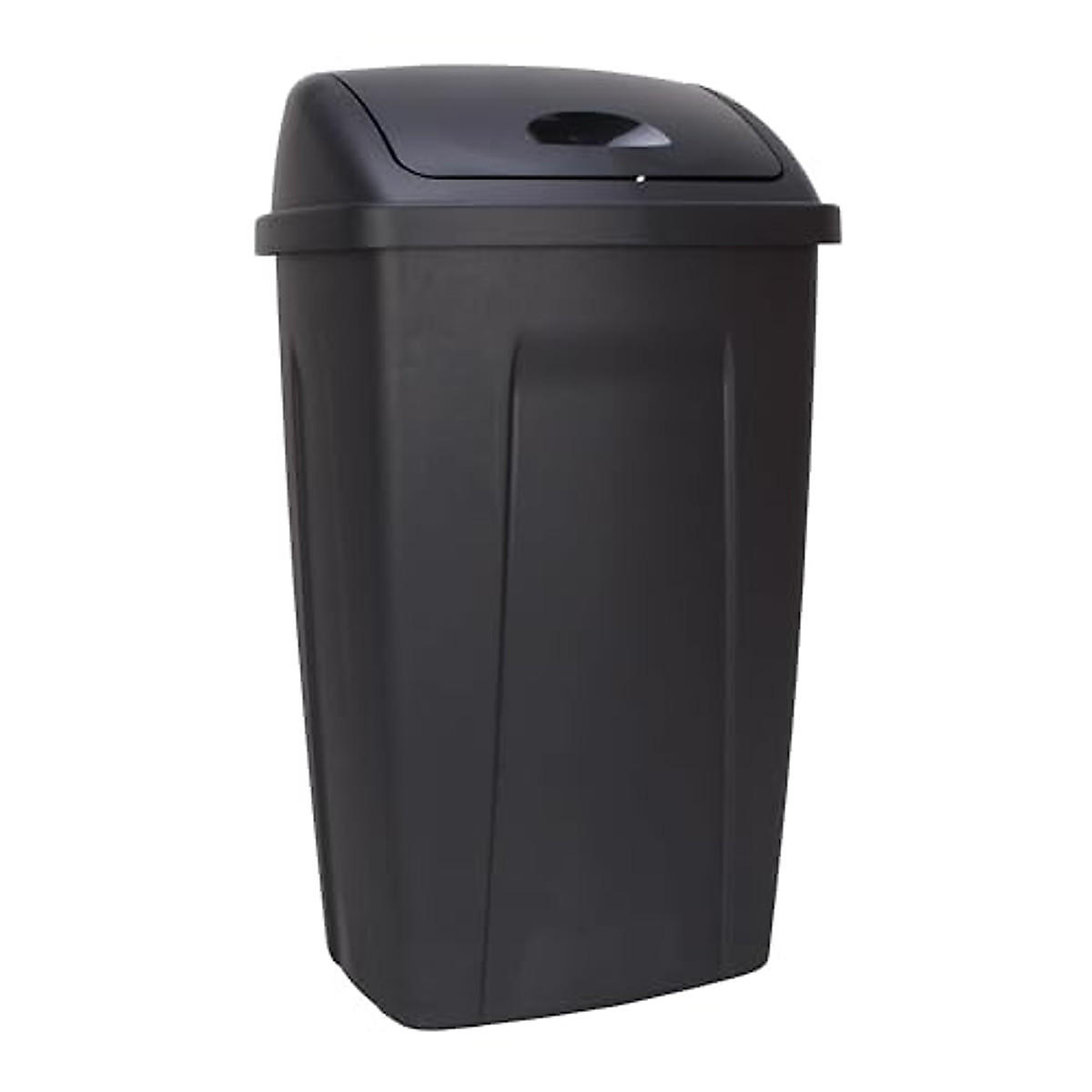 GGlzxfnc 13 Gallon Trash Can, Plastic Swing Top Kitchen Garbage Trash Can, Black