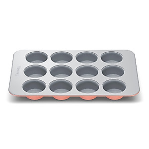 Caraway Non-Stick Ceramic 12-Cup Muffin Pan - Naturally Slick Ceramic Coating - Non-Toxic, PTFE & PFOA Free - Perfect for Cupcakes, Muffins, and More - Perracotta