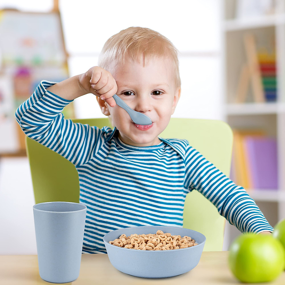 Bamboo Bowls - Set of 6-18 oz Bamboo Dishes for Kids & Adults - Dishwasher Safe Eco Friendly Baby Bowls for Self Feeding, Toddler Bowls for Snack, BPA Free Bowls for Kids Cereal, Camping Dinnerware