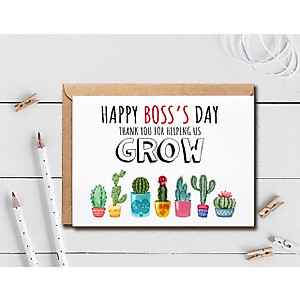 EruditeGifts Cute Thank You Card - Happy Boss's Day Card - Funny Greeting Card - Card For Plant Lover - Gift For Men Boss