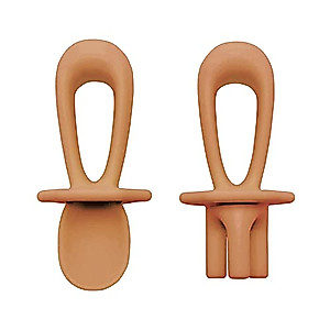 Tiny Twinkle Silicone Training Utensils, Baby Spoons and Baby Forks For Self-Feeding Training, Silicone Baby Led Weaning Utensils For Toddlers And Babies 6-24 Months, Baby Feeding Supplies (Burgundy)