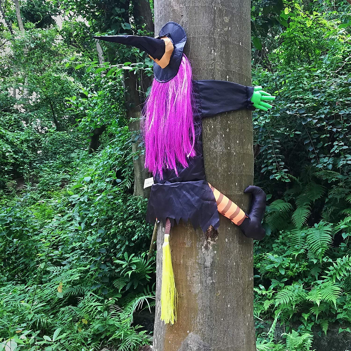 BABYLIAN 54.3" Large Crashing Witch Into Tree,Halloween Haunted Yard or House Prop Decoration, Halloween Party Supplies for Indoor Outdoor Patio Lawn Garden Decor