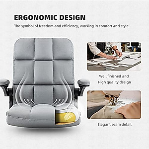 SEATZONE Home Office Chairs with Wheels, Comfortable Ergonomic Flip-up Armrest Adjustable Computer Desk Chair Backward Tilt