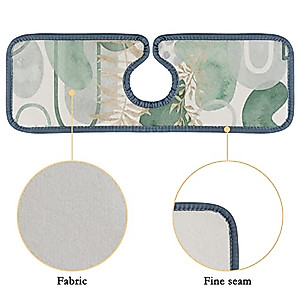Kitchen Faucet Absorbent Mat 4 Pieces Watercolor Modern Green Gold Leaf Faucet Sink Splash Guard Bathroom Counter and RV,Faucet Counter Sink Water Stains Preventer