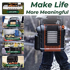 ArrogantF F273684 12 Ft Propane Heater Adapter Hose Assembly And Regulator Kit Compatible with Mr Heater Buddy Heaters, 3/8in Female x 3/8in Male Street Elbow