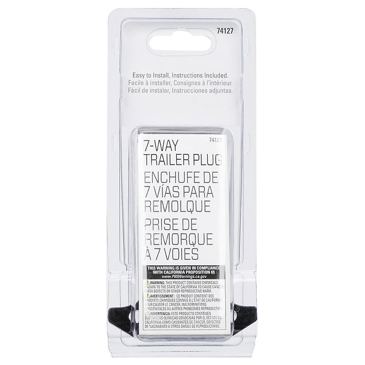 Reese Towpower 74127 Plastic 7-Way Flat Blade Trailer End Connector - Black