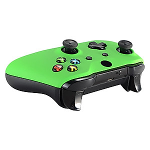 eXtremeRate Green Soft Touch Front Housing Shell Case for Xbox One S/X Controller, Comfortable Replacement Kit Faceplate Cover for Xbox One Wireless Controller Model 1708 - Controller NOT Included