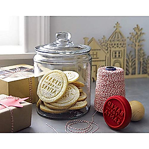 Glass Canister Set for Kitchen Counter + Labels & Marker - Set of 2 - Glass Cookie Jars with Airtight Lids - Food Storage Containers with Lids Airtight for Pantry - Flour, Sugar, Coffee, Cookies, etc.