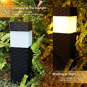 iBaycon 8 Pack Solar Pathway Lights Outdoor, Waterproof Solar Landscape Lighting, Bright Solar Garden Lights for Patio Lawn Yard Walkway Driveway (Warm White)