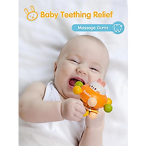 Baby Sensory Montessori Toys|Infant Teething Relief Teethers for Babies 0-6 Months|Developmental Rattles Chew Toys Gifts for 3 9 12 18 Months Girl Boy|Toddler Travel Toy for 1 2 One Year Old Gifts