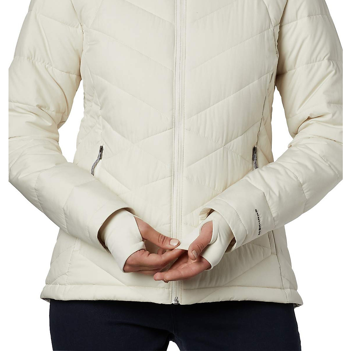 Columbia Women's Standard Heavenly Hooded Jacket, Chalk, Medium