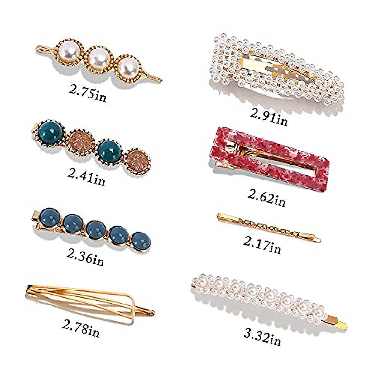 28 Pcs Hair Clips for Girls, Hair Barrettes for Women|Pearl Hair Accessories-Acrylic Resin Bobby Pins,Sweet Handmade Hairpin Headwear