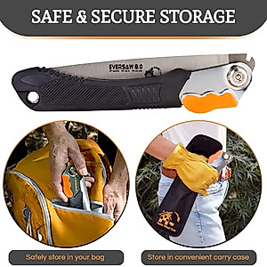 EverSaw Folding Hand Saw Camp Saw 8" Folding Saw - Pruning Saws for Tree Trimming Garden Saw – Rugged Camping Saw for Wood Cutter Trail Clearing Tree Limb Saw - Bone Saw for Hunting