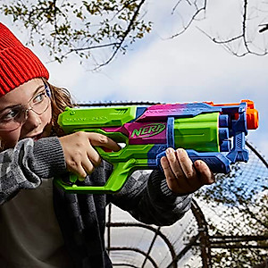 Nerf Mega CycloneShock Toy Blaster, Cybershock Color Style, 6-Dart Drum, 6 AccuStrike Mega Darts, Easy Priming (Amazon Exclusive)