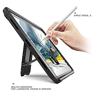 iPad Pro 12.9 Case 2018, SUPCASE UB Pro Series with Built-In Screen Protector Heavy Duty Full-Body Rugged Protective Case for iPad Pro 12.9 Inch 2018 Release (Not Support Pencil Charging) (Black)