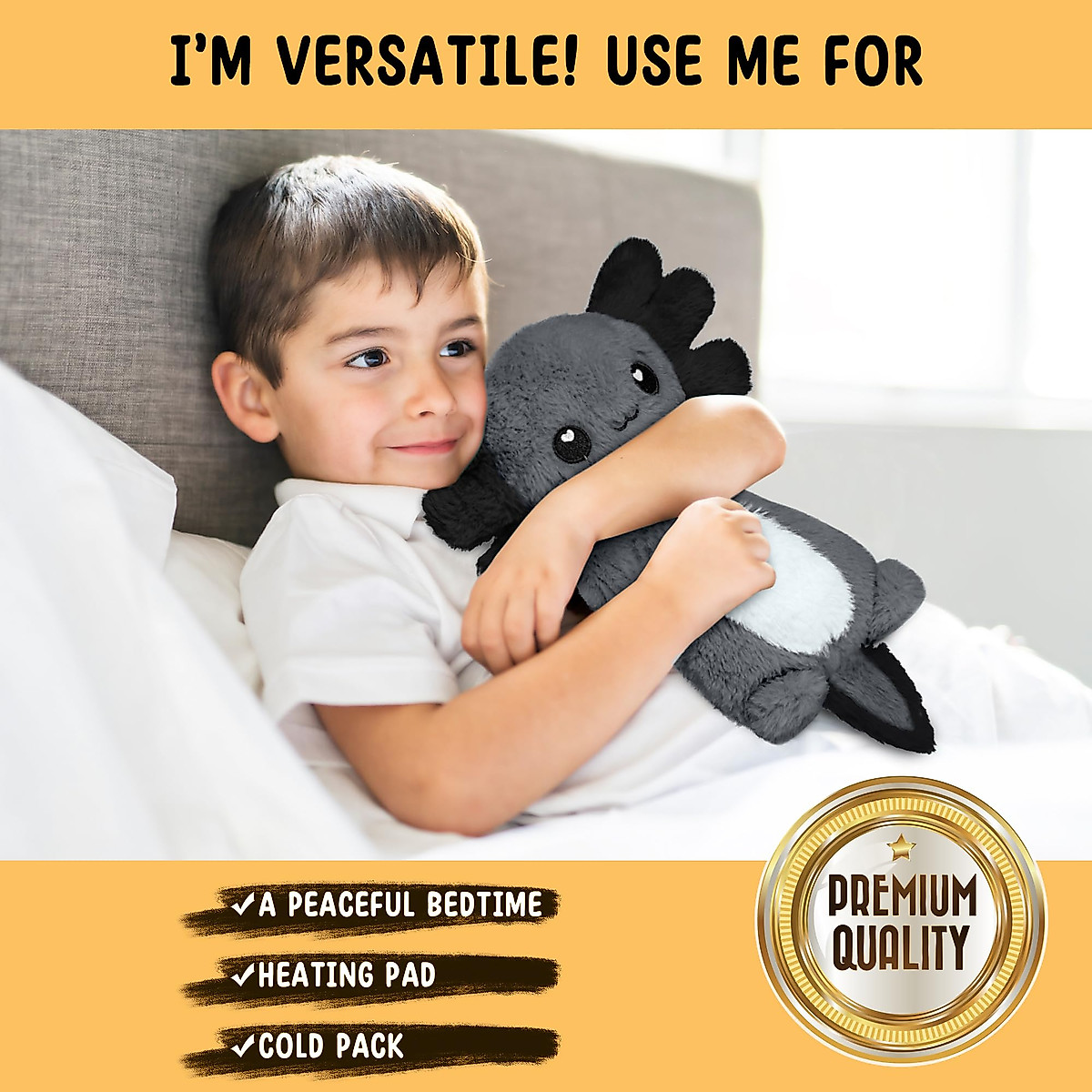 Axolotl Microwavable Unscented Heating Pad for Women and Kids- Cute Soft Cozy Pillow Plush Heatable Warm Stuffed Animals - Kawaii Hot and Cold Plushie Food Toy - Axolotl Gifts for Girls and Boys