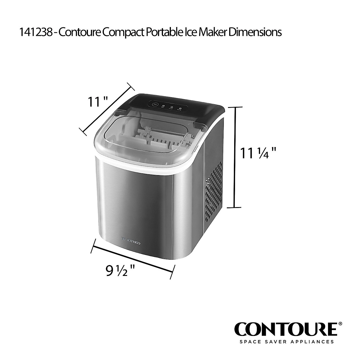 CONTOURE RV Ultra-Compact Portable Ice Maker | Efficient Water Recycling | Automatic Shut-Off | Ideal for RVs, Picnics, Camping | ICE-50S
