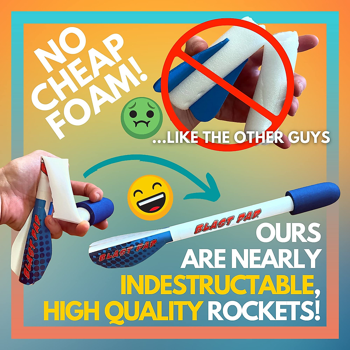 Marky Sparky Blast Pad Rocket Launcher - Designed in USA - Highest Flying Rocket - Super Durable Rockets and Stomp Pad Launcher - Top Outdoor Toys for 6 Year Old Boys Ages 6-up