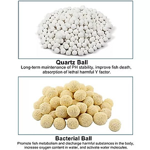 SimiAqua Biological Filter Media - Bio Balls Ceramic Rings Set with Mesh Bag for Aquarium Filter, Pond and Fish Tank (500g, 1.1lb)