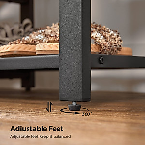 VASAGLE Free Standing Closet Organizer, Clothes Rack, Closet Organizer and Storage Shelves, Hanging Rod, 2 Drawers, Industrial Style, Rustic Brown and Black URGR001B01