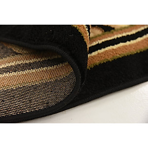 Unique Loom Wildlife Collection Animal Inspired with Cheetah Bordered Design Area Rug, 8 ft, Ivory/Black