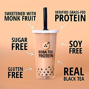 Classic Milk Tea Protein Powder | 25g Grass-Fed Whey Protein Isolate Powder | Gluten-Free & Soy-Free Bubble Tea Protein Drink | Real Ingredients & Lactose-Free | 19 Servings