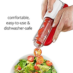 Fruit Slicer Tomato Grape Cherry Slicers Cutter Fruit Vegetable Salad Cutting Kitchen Tools, cherry tomato slicer utensils set, simple and portable (Red)