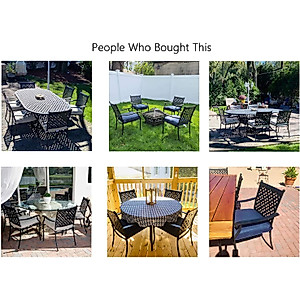 PatioFestival 8 Piece Patio Dining Chairs Metal Outdoor Chairs Wrought Iron Patio Furniture,Dinning Chairs Set with Arms and Seat Cushions (Grey)