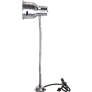 Carlisle FoodService Products HL818500 FlexiGlow Aluminum Heat Lamp with Bulb, Single Arm, 24" H x 4" Base Dia., Silver