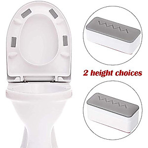 Bidet Toilet Seat Bumpers by JP Bathroom (Pack of 4) - 5cm x 2cm Super Sticky Rubber Toilet Seat Bumpers - 2 Height Sizes - Toilet Bumpers To Raise Toilet Seat For Bidet Fitting - Bidet Seat Bumpers