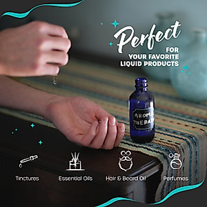 Nevlers 48PK Cobalt Blue Glass Dropper Bottle 4 Oz Set | Leakproof Mini Dropper Bottles Useable as Tincture Bottles with Dropper, Oil Bottles for Hair, Medicine Dropper, Eye Dropper Bottle, & More