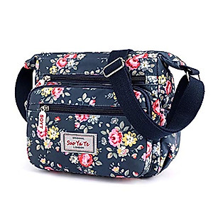 Crossbody Bag for Women Canvas Messenger Bag Waterproof Lightweight Shoulder Handbags with Multi Pocket Adjustable Strap for Daily Use Work Travel (Beige)