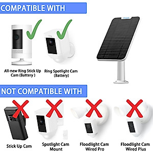 4W Solar Panel Charging Compatible with Stick Up Cam 2nd & 3rd Gen & Spotlight Cam Battery,3.5mm DC Plug to Device，IP65 Weatherproof,Includes Secure Wall Mount(White) (1)