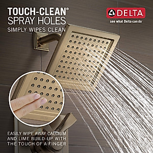 Delta Faucet Dryden 17 Series Dual-Function Tub and Shower Trim Kit with Single-Spray Touch-Clean Shower Head, Champagne Bronze, 2.0 GPM Water Flow, T17451-CZ-WE (Valve Not Included)