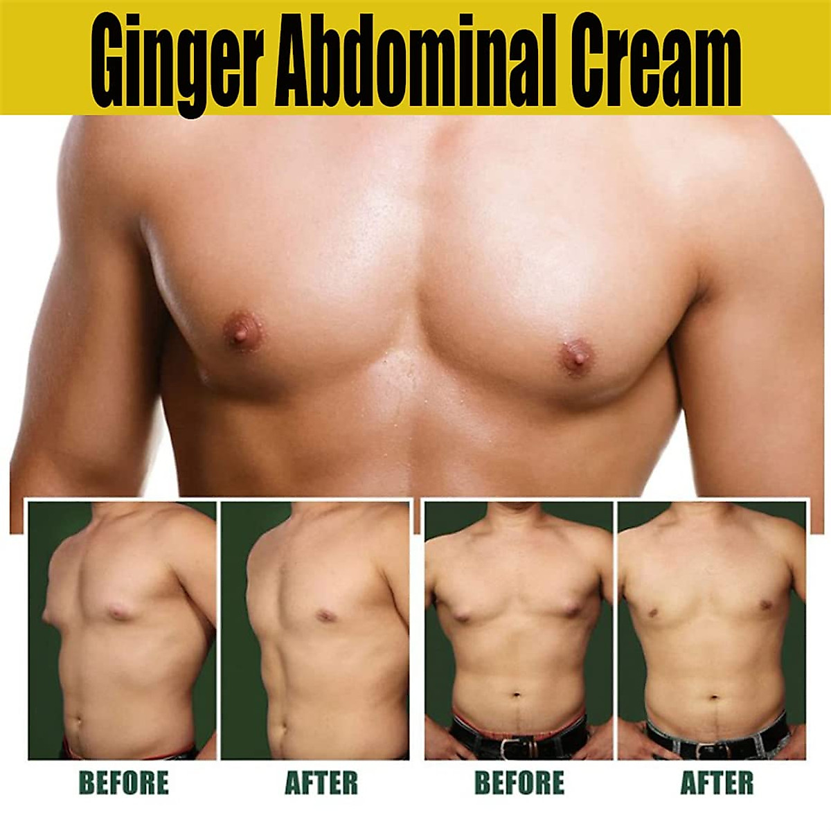 50g Rockpecs Ginger Cream, Gynecomastia Firming Ginger Cream, Ginger Abdominal Cream, Firming Body Cream, Tummy Tightening Cream, Chest Belly Fat Remove Cream (5pc)