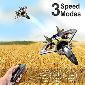 RC Plane for Kids and Adults - 4 Channel,2 Battery LED Light Remote Control Plane,Remote Control Airplane Fighter,Rechargeable Battery,Low Battery Alarm,Easy to Fly Drone Toy Gift for Boys&Girls
