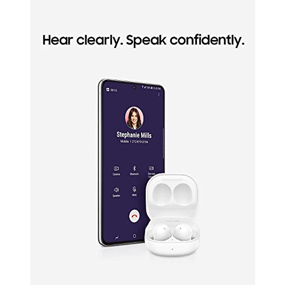 SAMSUNG Galaxy Buds 2, Bluetooth Earbuds, True Wireless, Noise Cancelling, Charging Case, Quality Sound, Water Resistant - (Renewed) (White)