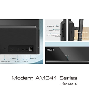 MSI Modern AM271P AIO Desktop, 27" FHD IPS-Grade LED, Intel Core i7-1165G7, 16GB Memory, 512GB SSD, WiFi 6, BT 5.1, White, Windows 10 Home (11M-055US)