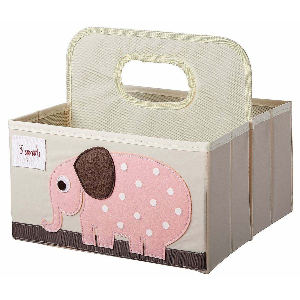 3 Sprouts Baby Diaper Caddy - Organizer Tote Bag for Baby Essentials Boy or Girl - Baby Shower Basket - Nursery Must Haves - Registry Favorites - Newborn Caddie Car Travel, Elephant