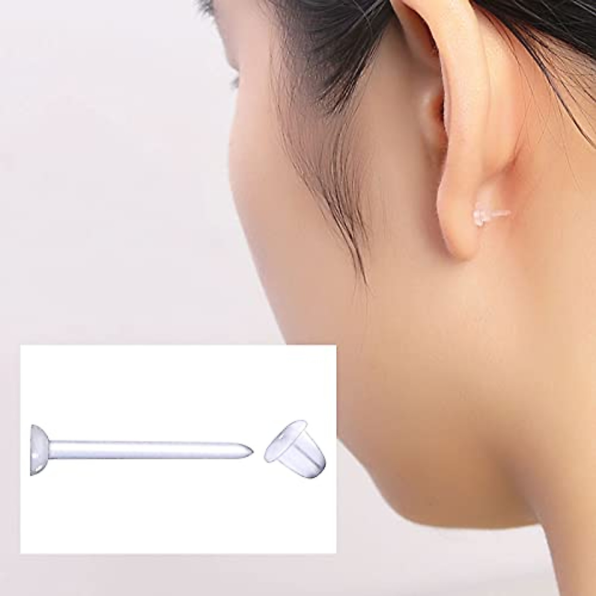 Mayhoop 38pcs Clear Piercing Retainers For Surgery Bioflex Nose Rings Belly Rings Septum Eyebrow Lip Cartilage Tragus Earring Retainer Industrial Bar Plastic Piercing Jewelry For Work