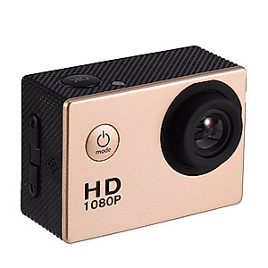 Serounder Action Camera 12MP Waterproof 30m Outdoor Sports Video Camera 1080P Full LCD Mini Camcorder with 900mAh Rechargeable Batteries and Mounting Accessories Kits(Gold)