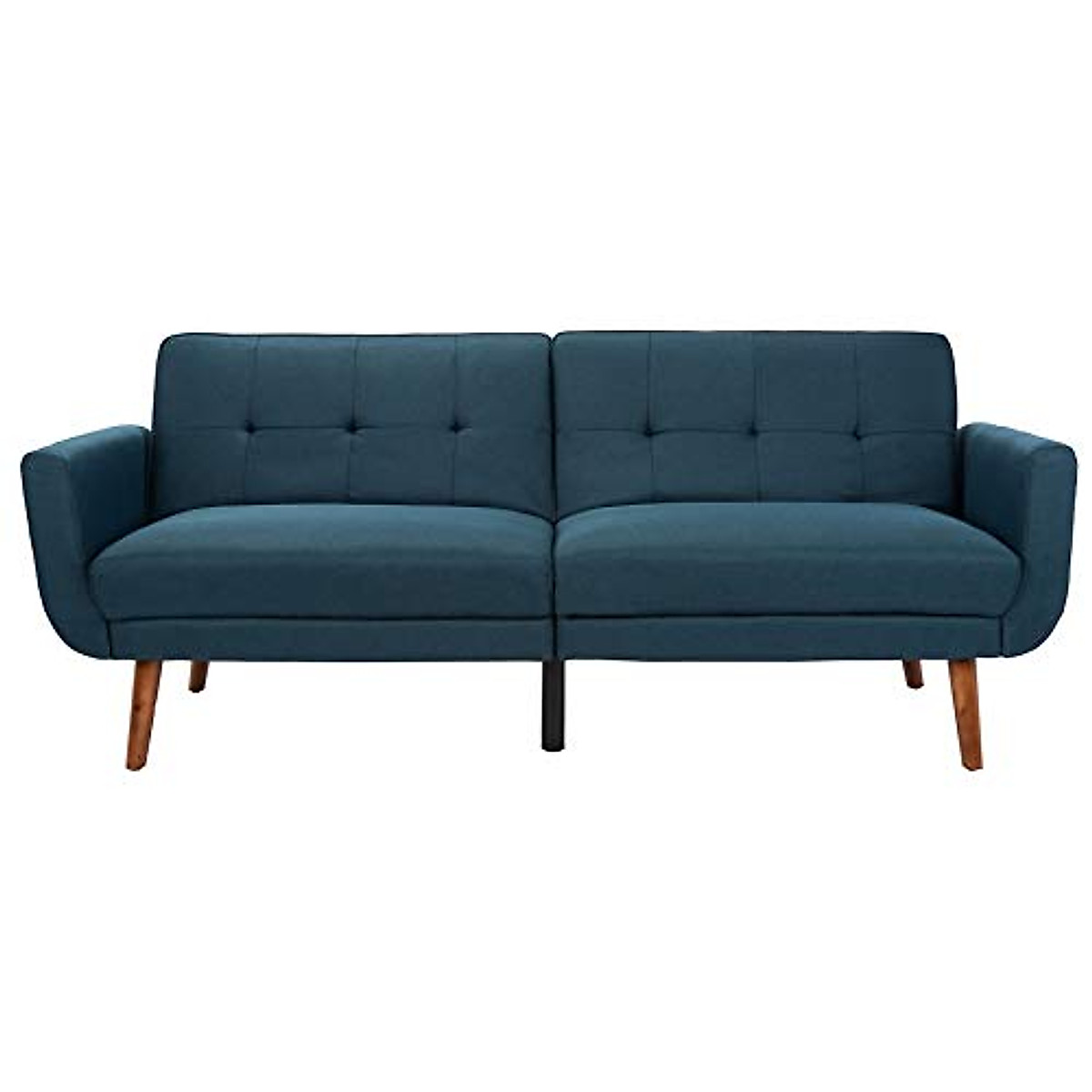 Safavieh Home Bushwick Grey and Brown Foldable Convertible 82.7" Tufted Sofa Bed Futon