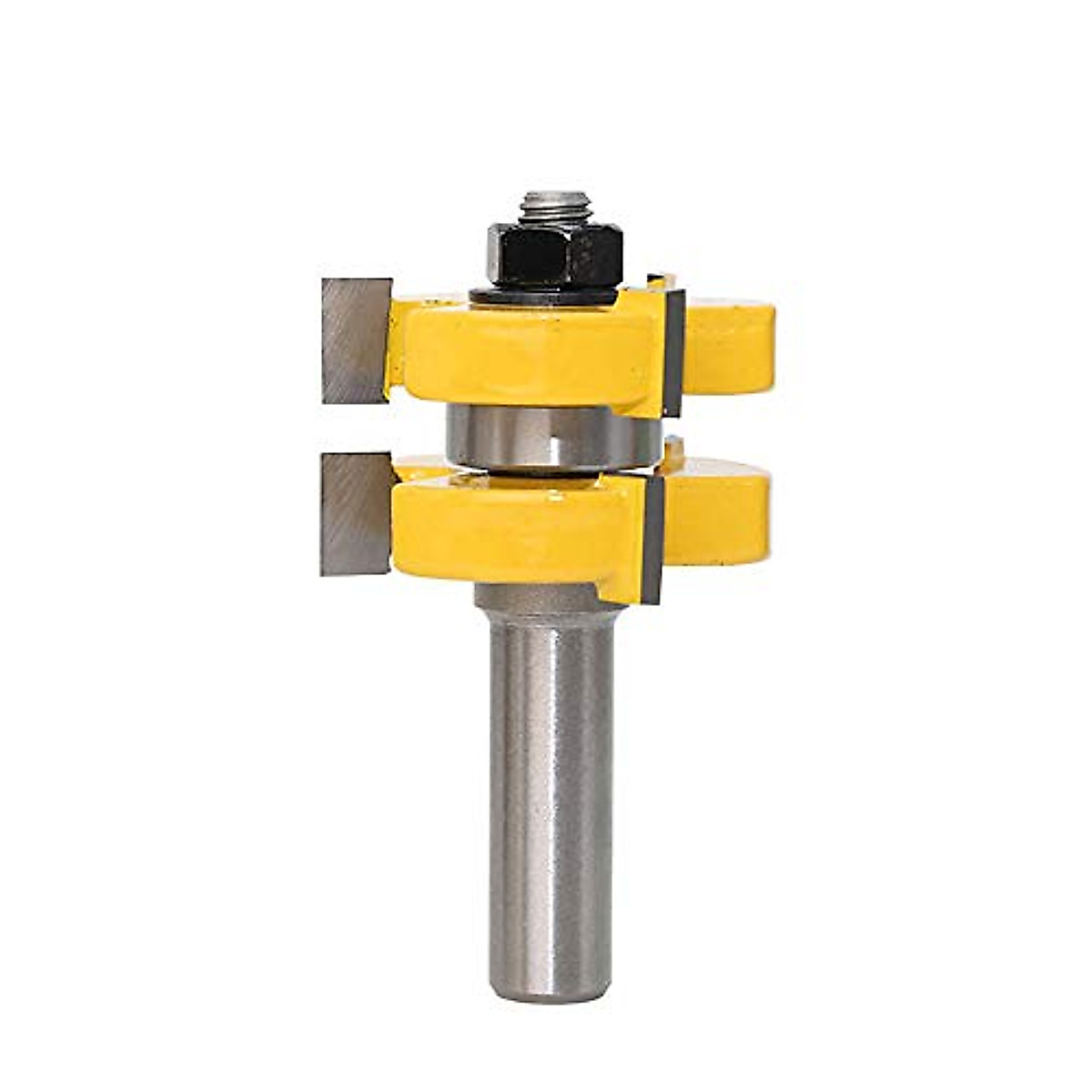 Yakamoz Adjustable Tongue and Groove Router Bit Set with 1/2 Inch Shank, 1-1/4" Stock Woodworking Cutting Milling Tools