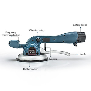 Tile Paving Machine,HandHeld Tile Automatic Leveling Machine Vibrator Tiler Professional Tiling Tool Suction Cup Adjustable Construction 12000r/min Suction Cup