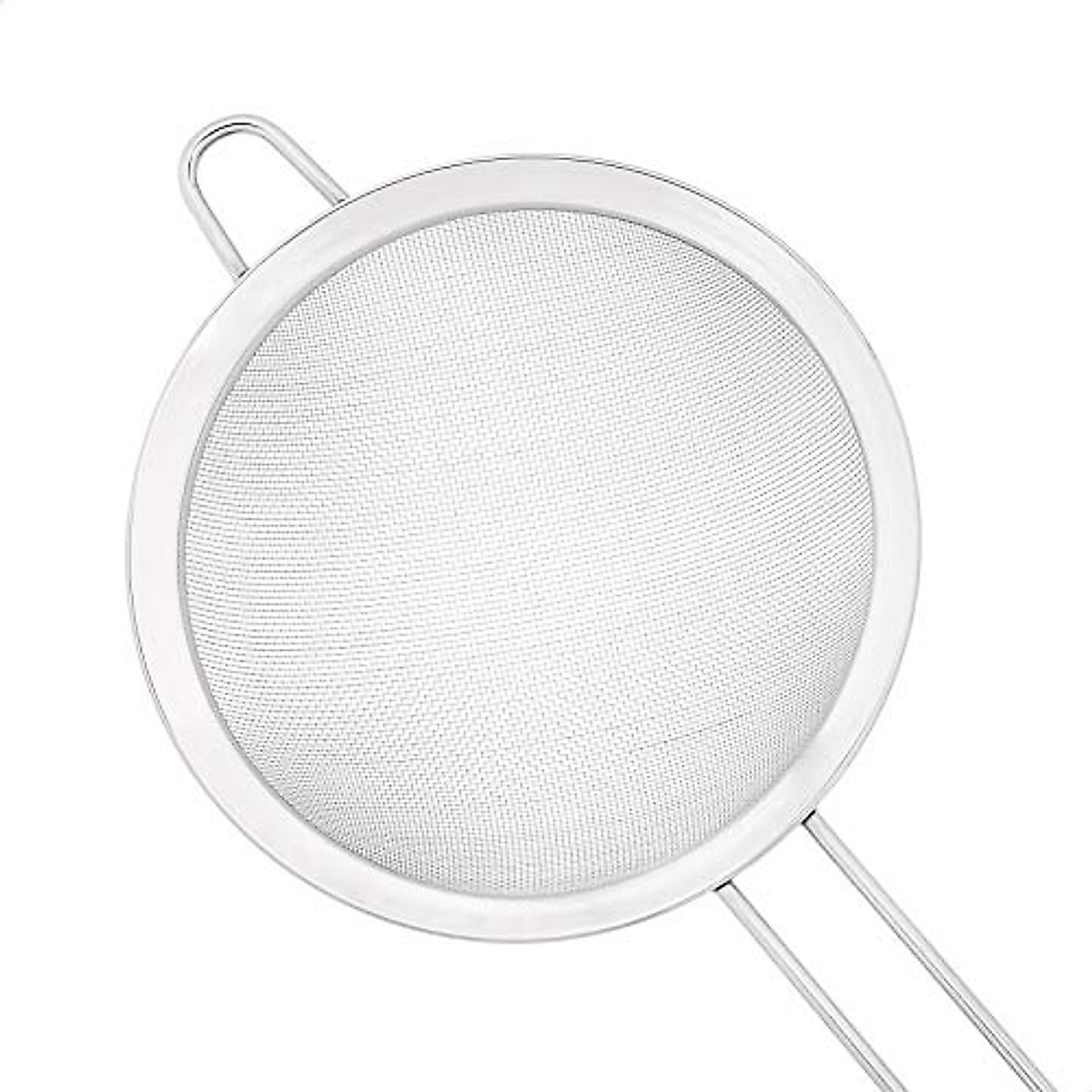 AmazonCommercial Stainless Steel 3-Piece Strainer Set, Set Contains 3.3", 5.5", and 7.75" Strainers, Pack of 3