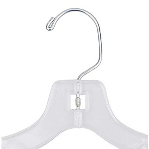NAHANCO 412 Clear Plastic Children's Dress Hangers, Swivel Metal Hook and Notches for Straps, Super Heavy Weight, 12" - (Pack of 100)